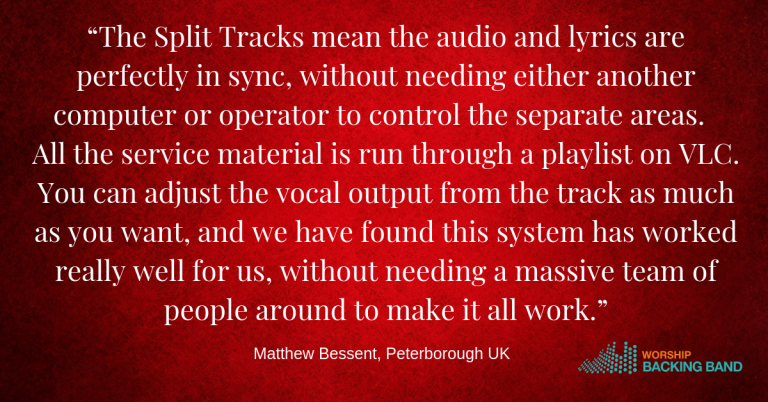 How split tracks are used in practice [Worship Backing Band Customer ...